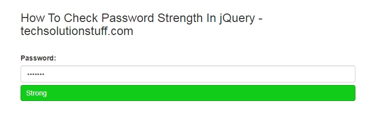 How To Check Password Strength Using JQuery
