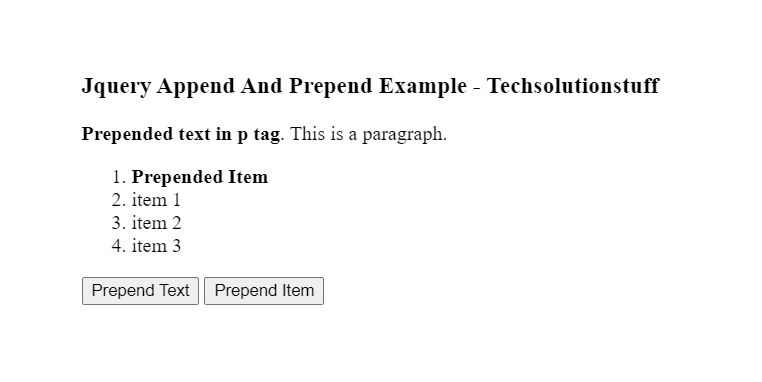 Jquery Append And Prepend Example